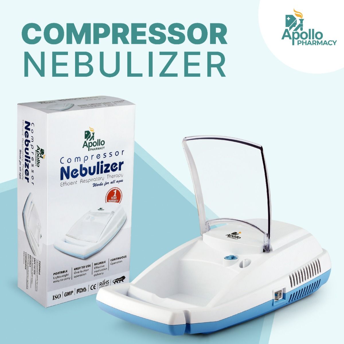 Apollo Pharmacy Compressor Nebulizer, 1 Count Price, Uses, Side Effects ...