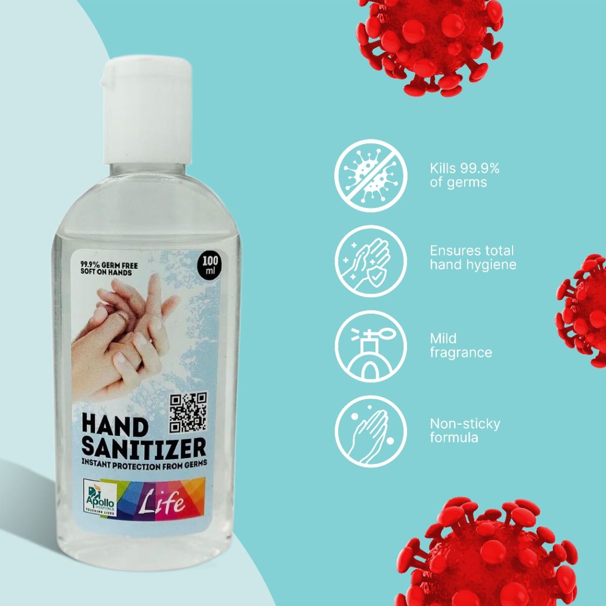 Apollo Life Hand Sanitizer, 300 ml (3x100 ml) Price, Uses, Side Effects ...