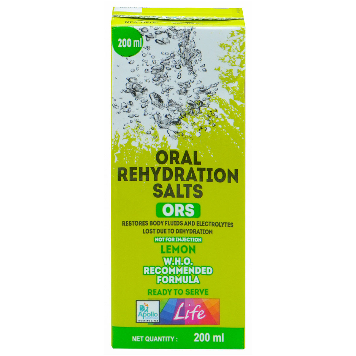 Buy Apollo Life ORS Lemon Flavour Liquid Drink 800 ml (4x200 ml) | 19 ...