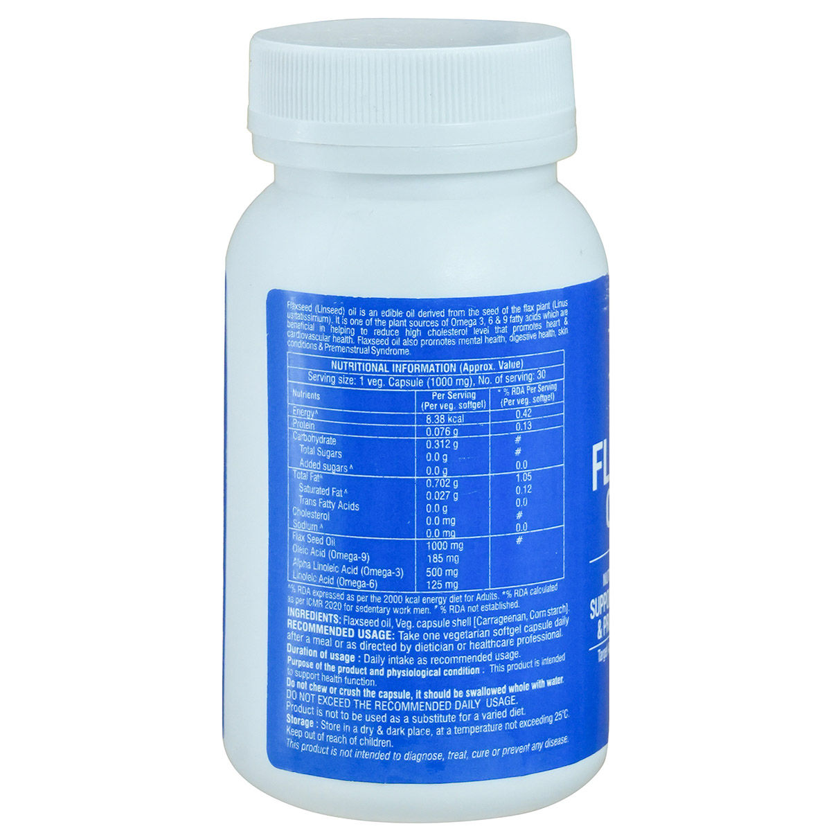 Buy Apollo Life Flaxseed Oil Omega 3-6-9 1000 mg, 30 Capsules | 19 ...