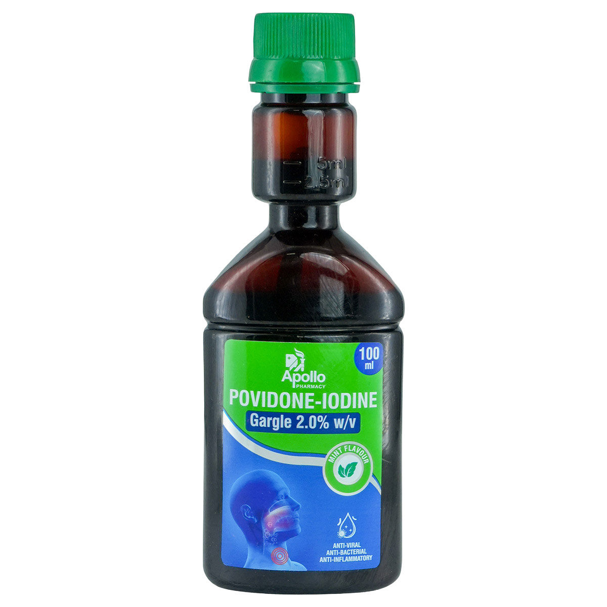 Buy Apollo Pharmacy Povidone Iodine 2% W/V Gargle, 100 ml | 19 Minutes ...