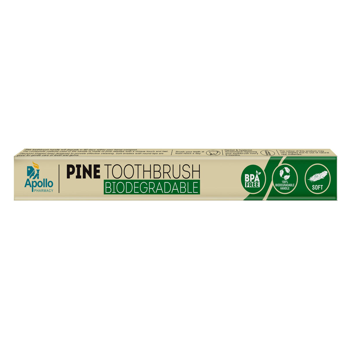 Apollo Pharmacy Pine Biodegradable Toothbrush, 1 Count Price, Uses ...