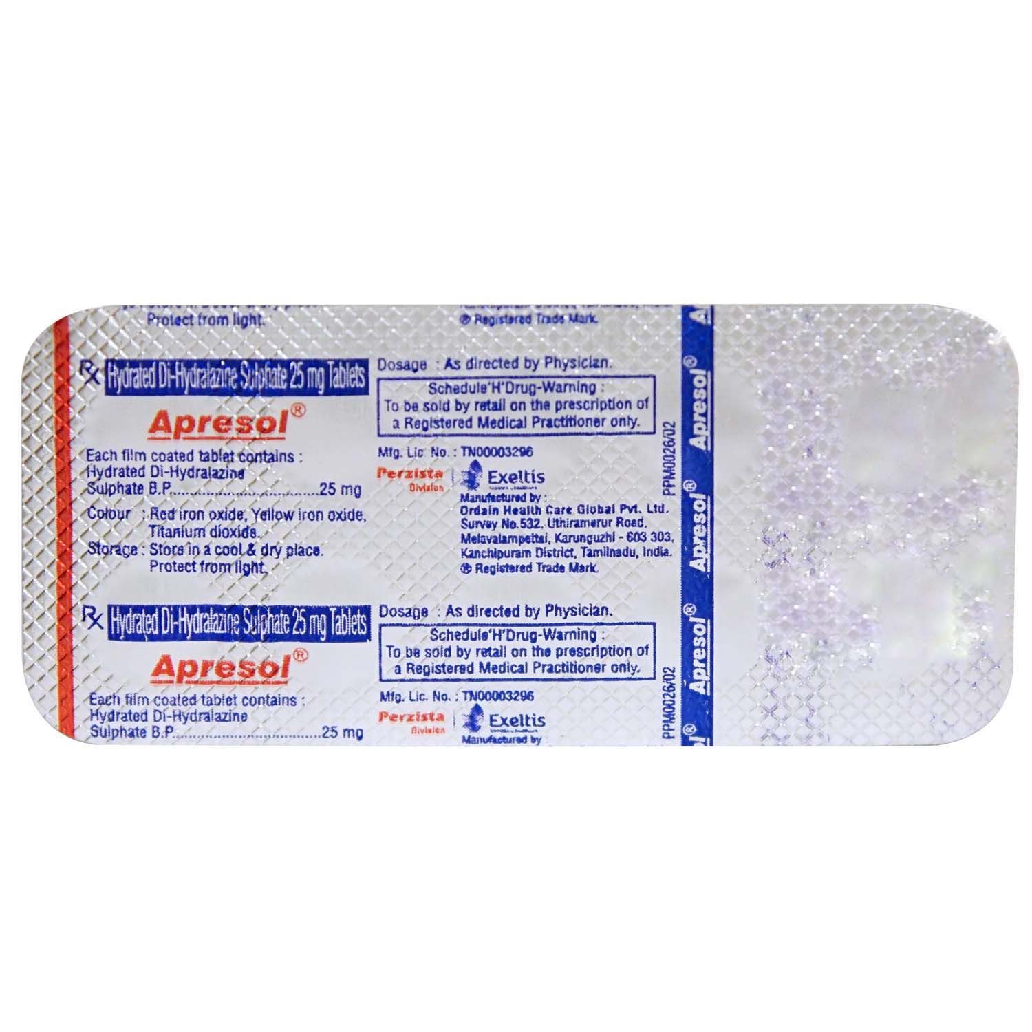 Apresol Tablet | Uses, Side Effects, Price | Apollo Pharmacy