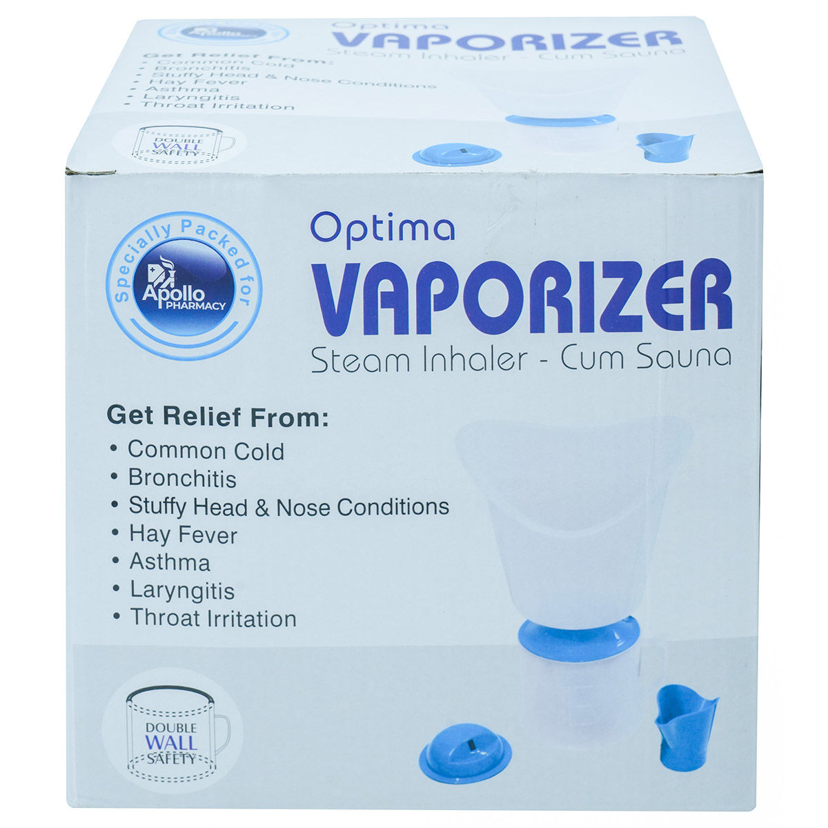 Buy Apollo Pharmacy Steam Inhaler Vaporizer, 1 Count | 19 Minutes ...