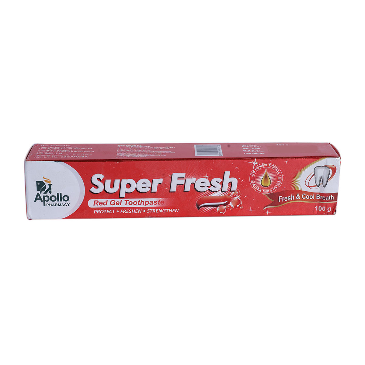 Apollo Pharmacy Super Fresh Red Gel Toothpaste, 100 gm Price, Uses ...