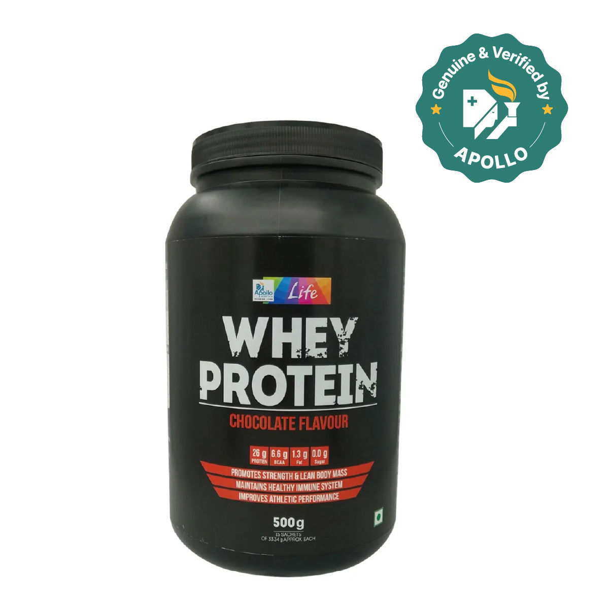Buy Apollo Life Whey Protein Chocolate Flavour Powder, 500 gm | 19 ...