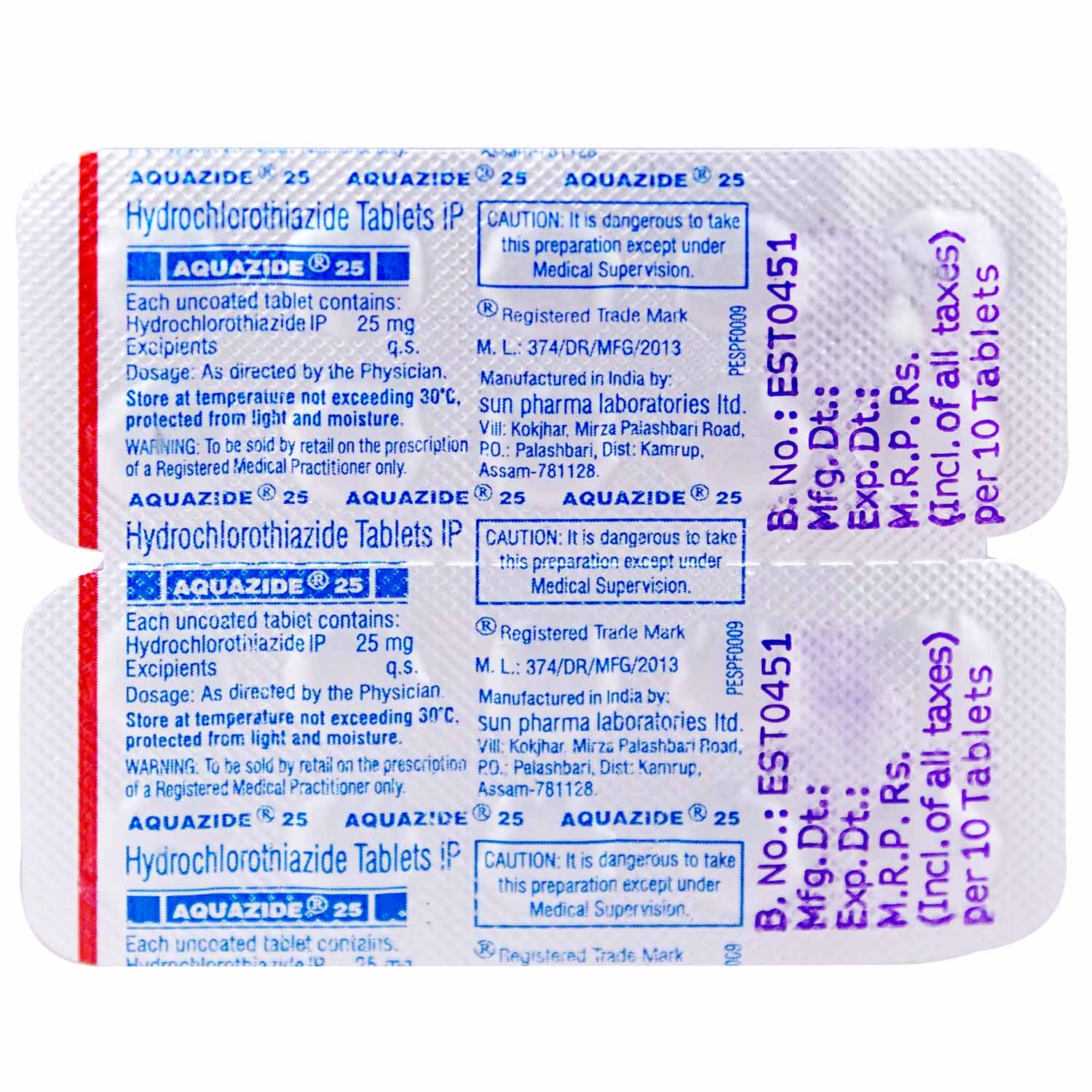 Aquazide 25 Tablet | Uses, Side Effects, Price | Apollo Pharmacy