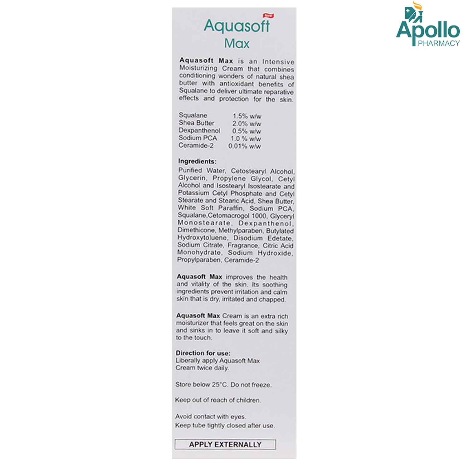 New Aquasoft Max Intensive Moisturising Cream 150 gm Price, Uses, Side ...