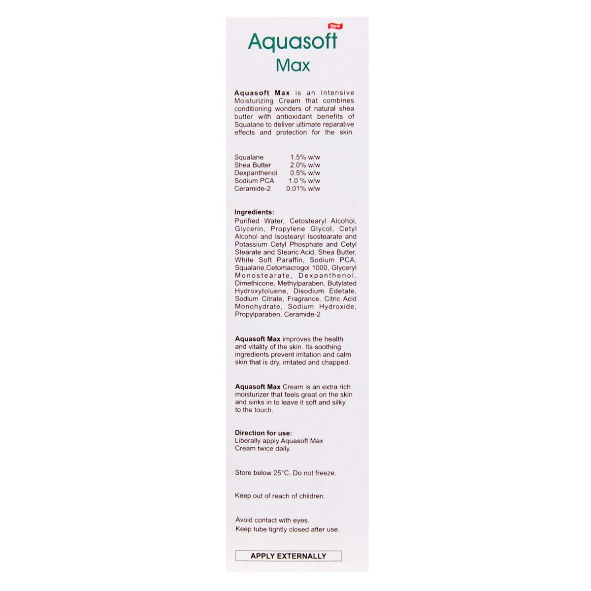 Buy New Aquasoft Max Intensive Moisturising Cream, 100 gm | 19 Minutes ...