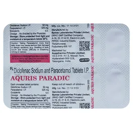 Aquris Paradic 50/325 Tablet 10's | Uses, Side Effects, Price | Apollo ...