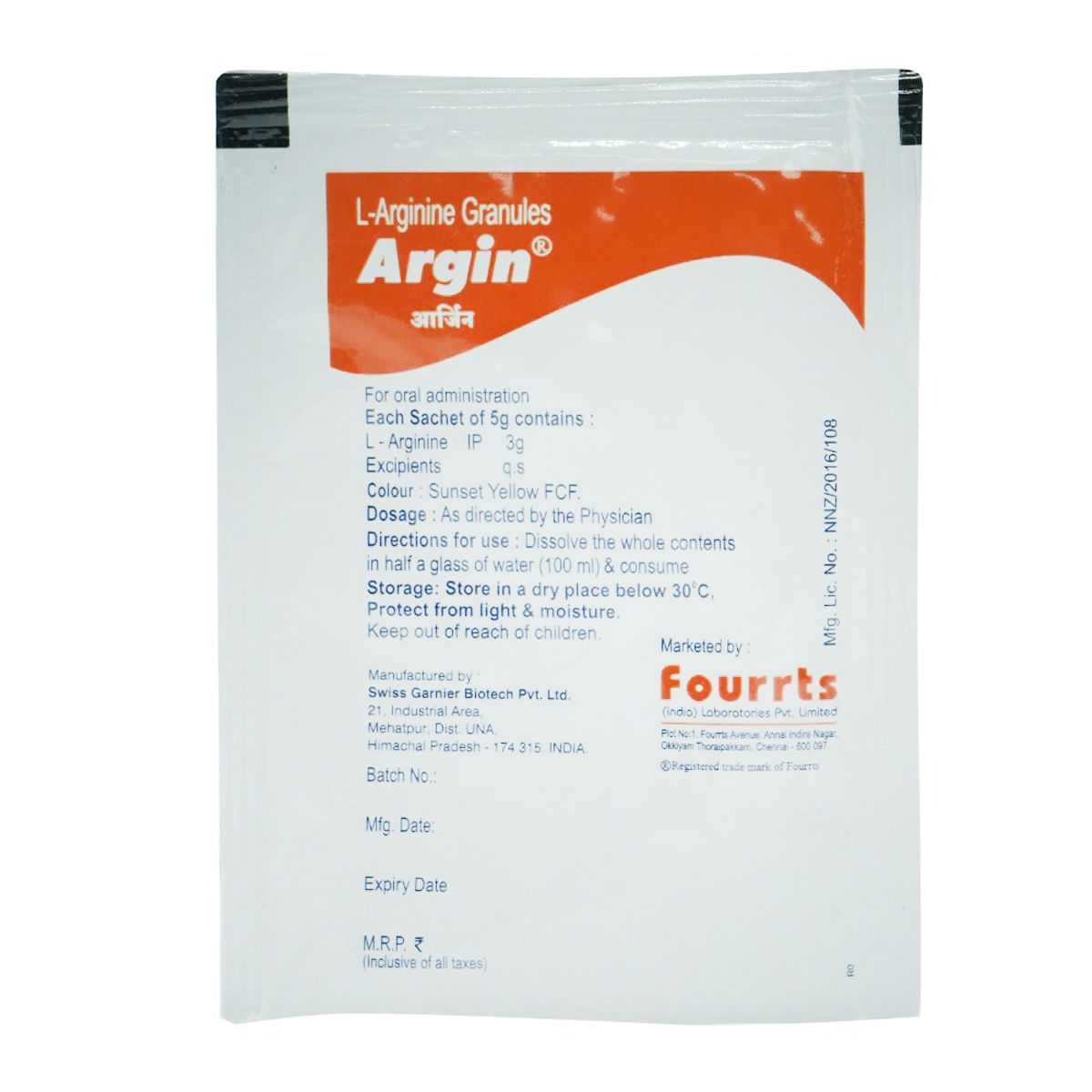 Argin Sachet 5 gm Price, Uses, Side Effects, Composition - Apollo Pharmacy