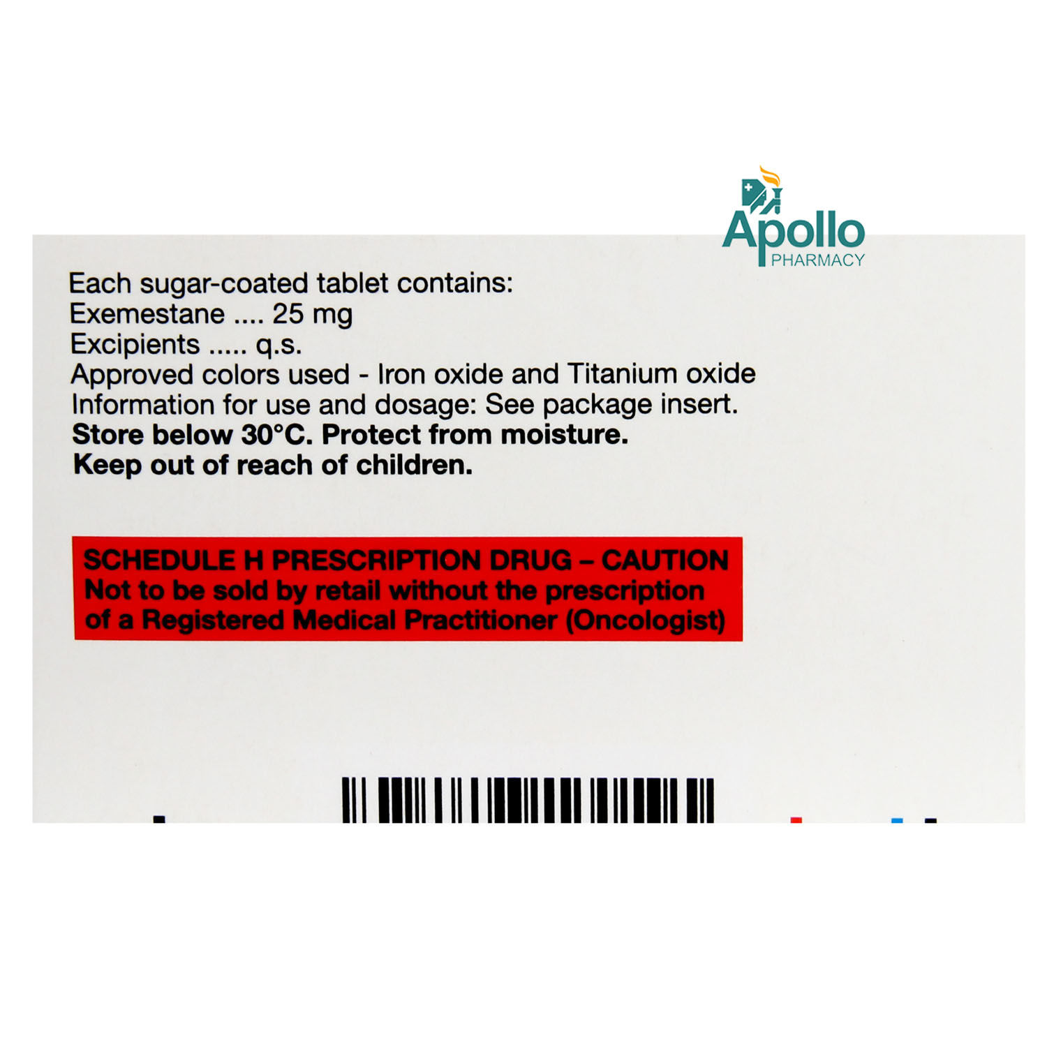 Aromasin 25 mg Tablet 15's Price, Uses, Side Effects, Composition ...