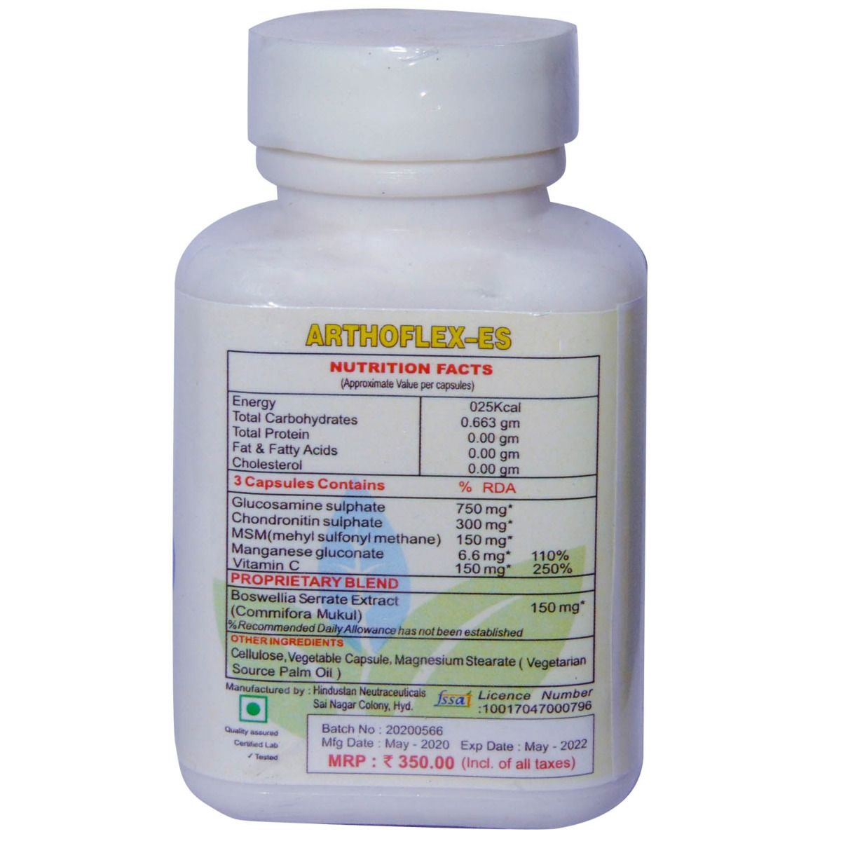 Arthroflex-ES Capsule 30's Price, Uses, Side Effects, Composition ...