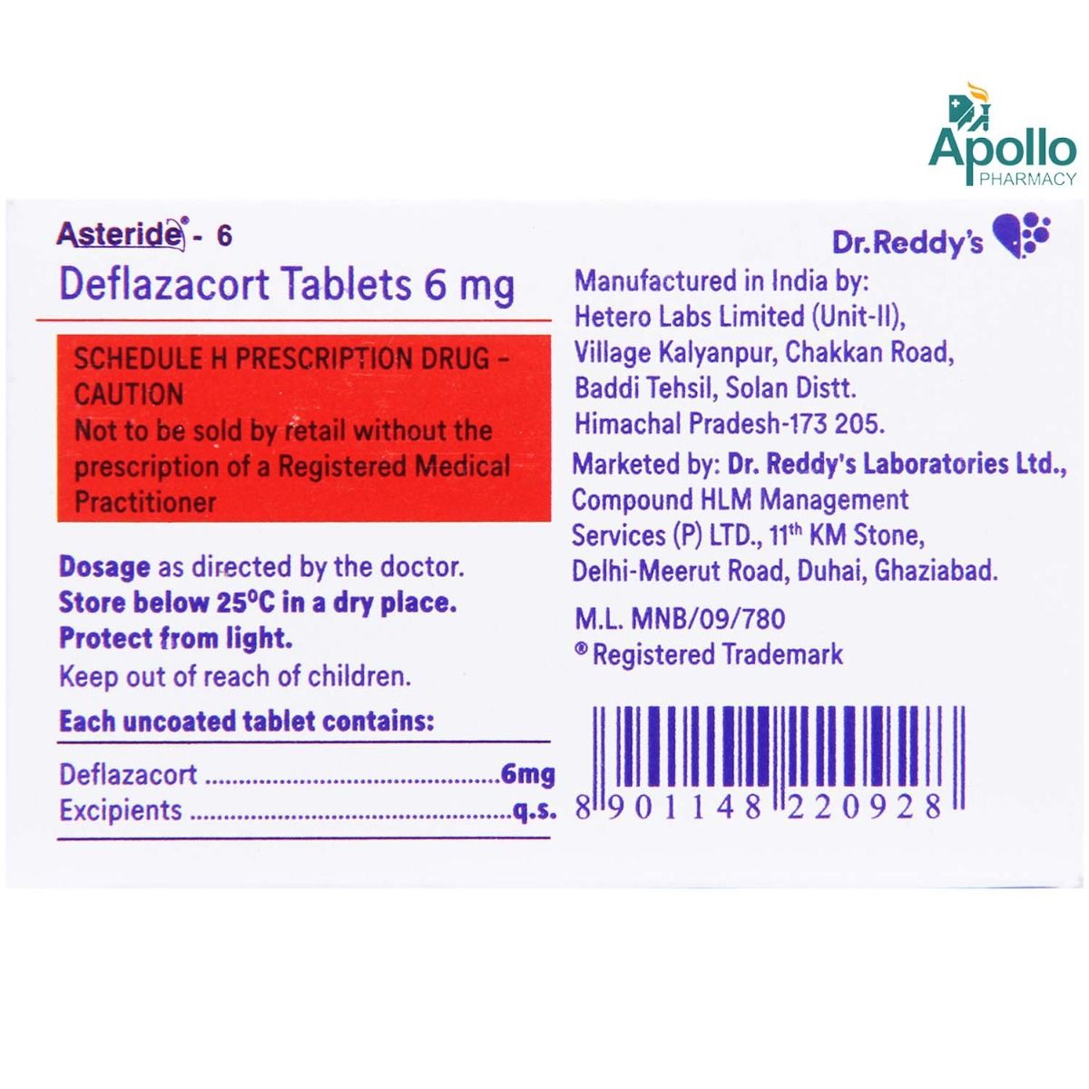 Asteride 6 mg Tablet 6's Price, Uses, Side Effects, Composition ...