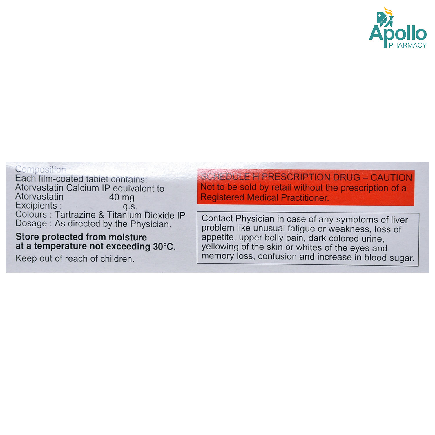 Atchol 40 Tablet | Uses, Side Effects, Price | Apollo Pharmacy