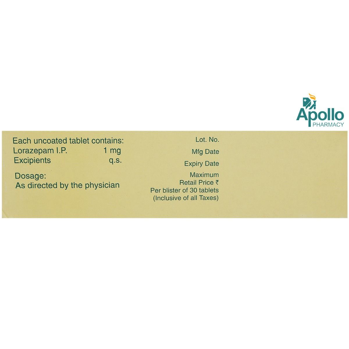 Ativan 1 mg Tablet | Uses, Side Effects, Price | Apollo Pharmacy