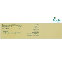 Buy Ativan 1 mg Tablet online | Uses, Side Effects, Price and ...
