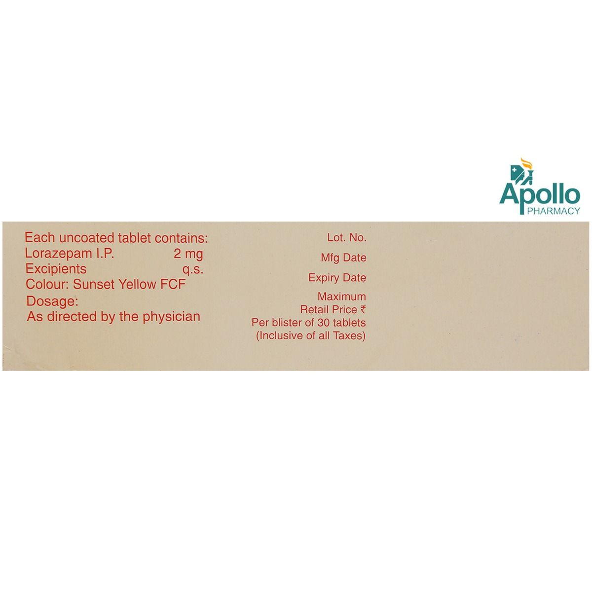 Ativan 2 mg Tablet | Uses, Side Effects, Price | Apollo Pharmacy