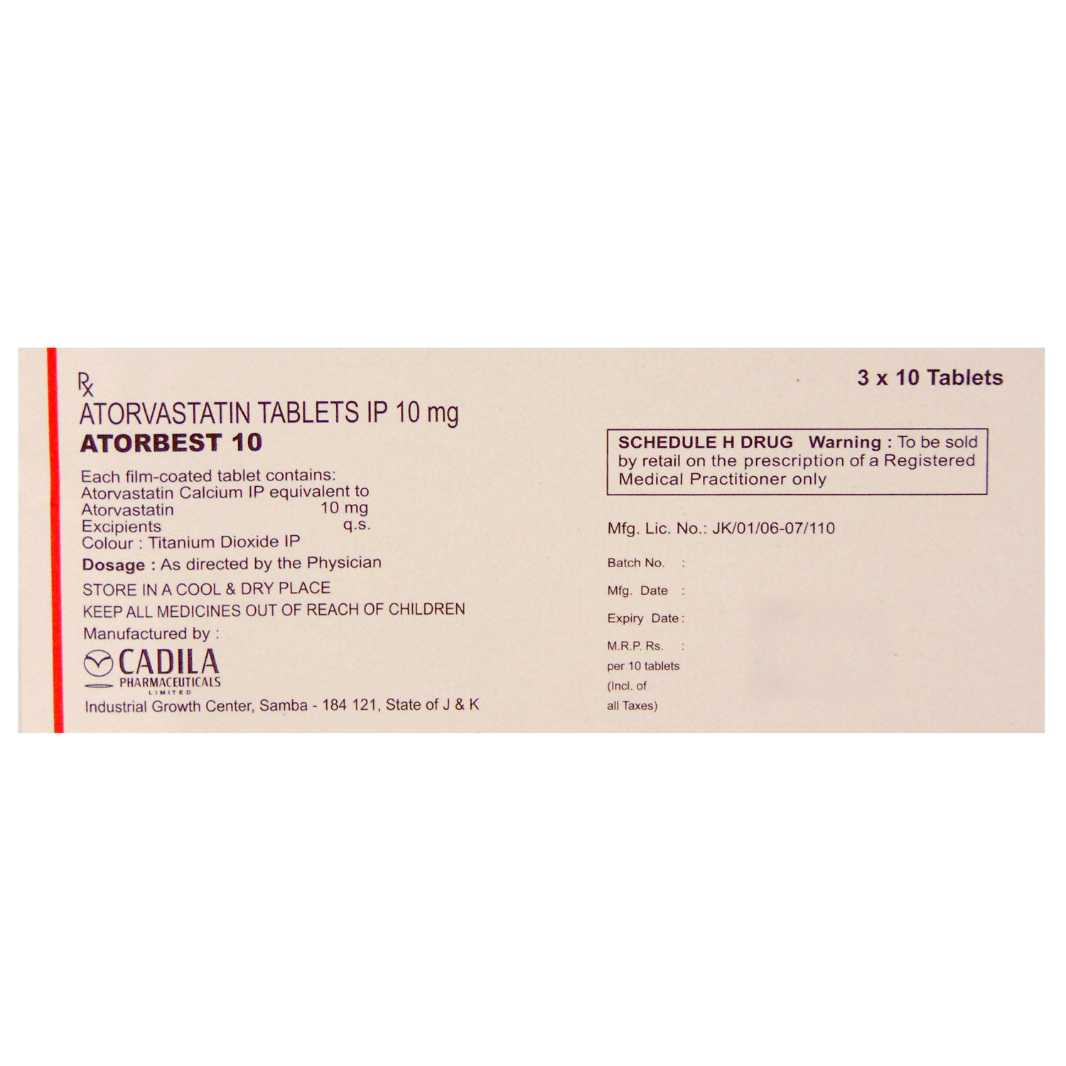 Atorbest 10 Tablet 10's Price, Uses, Side Effects, Composition - Apollo ...