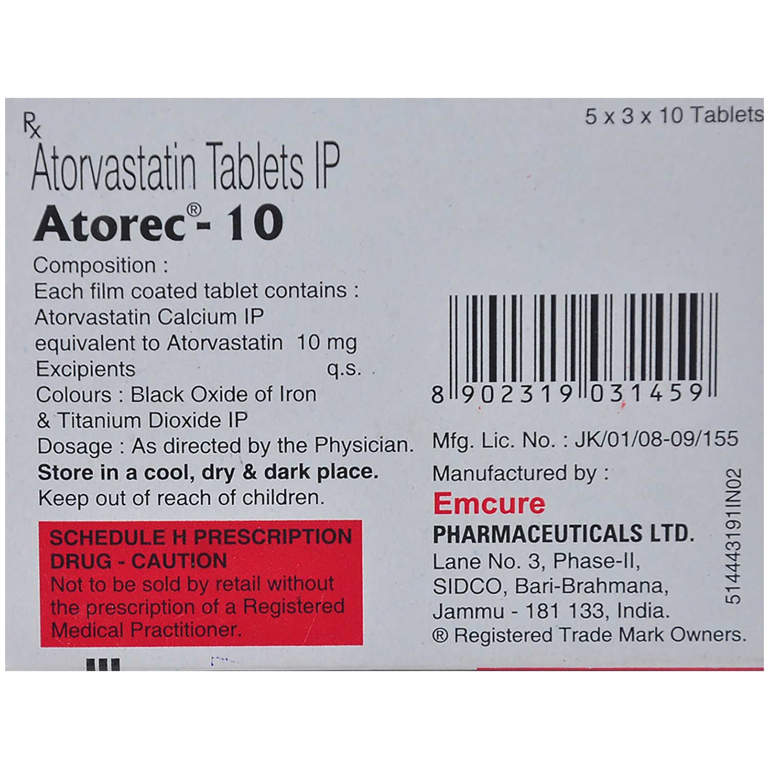 Atorec-10 Tablet 10's Price, Uses, Side Effects, Composition - Apollo ...