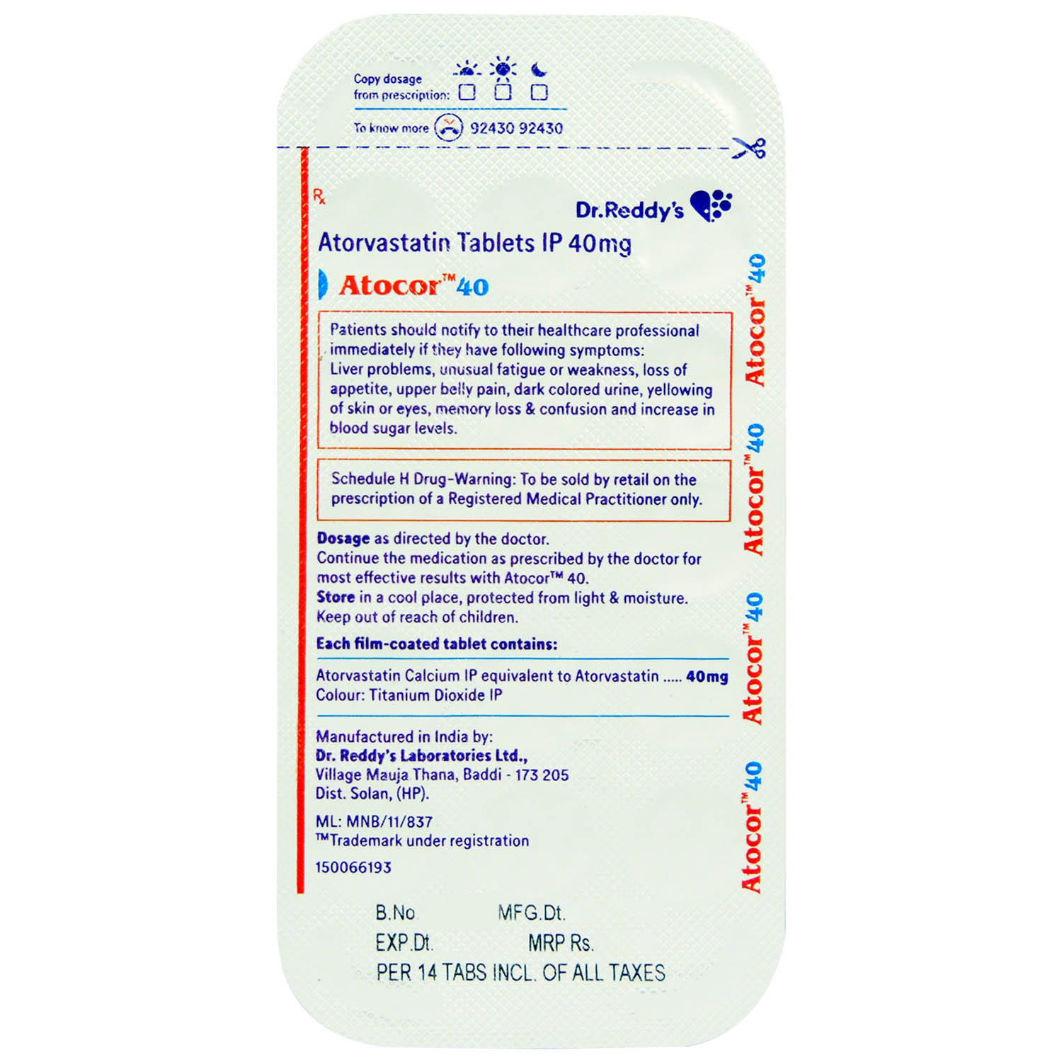Atocor 40 Tablet 14's Price, Uses, Side Effects, Composition - Apollo ...