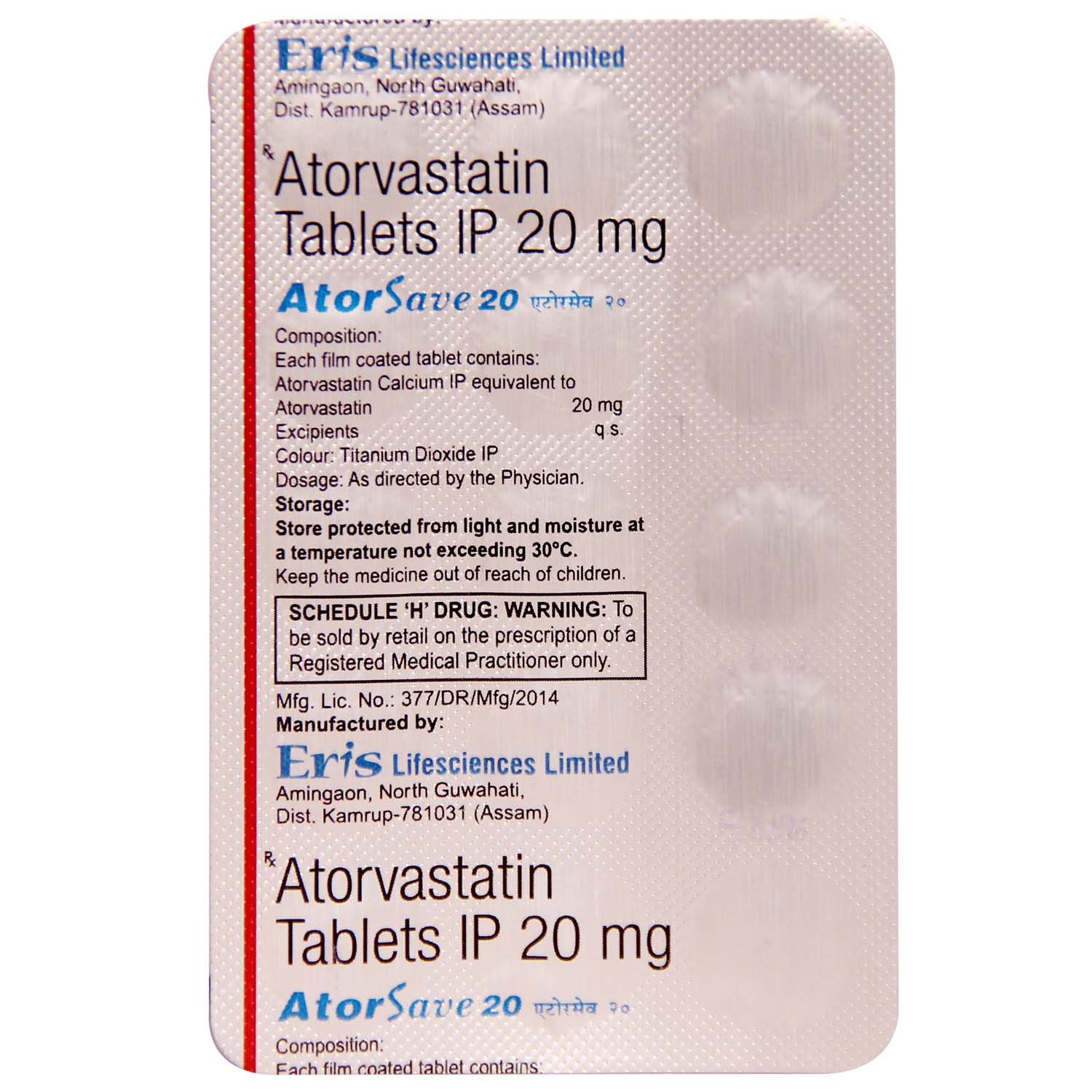 Atorsave 20 Tablet 15's Price, Uses, Side Effects, Composition - Apollo ...