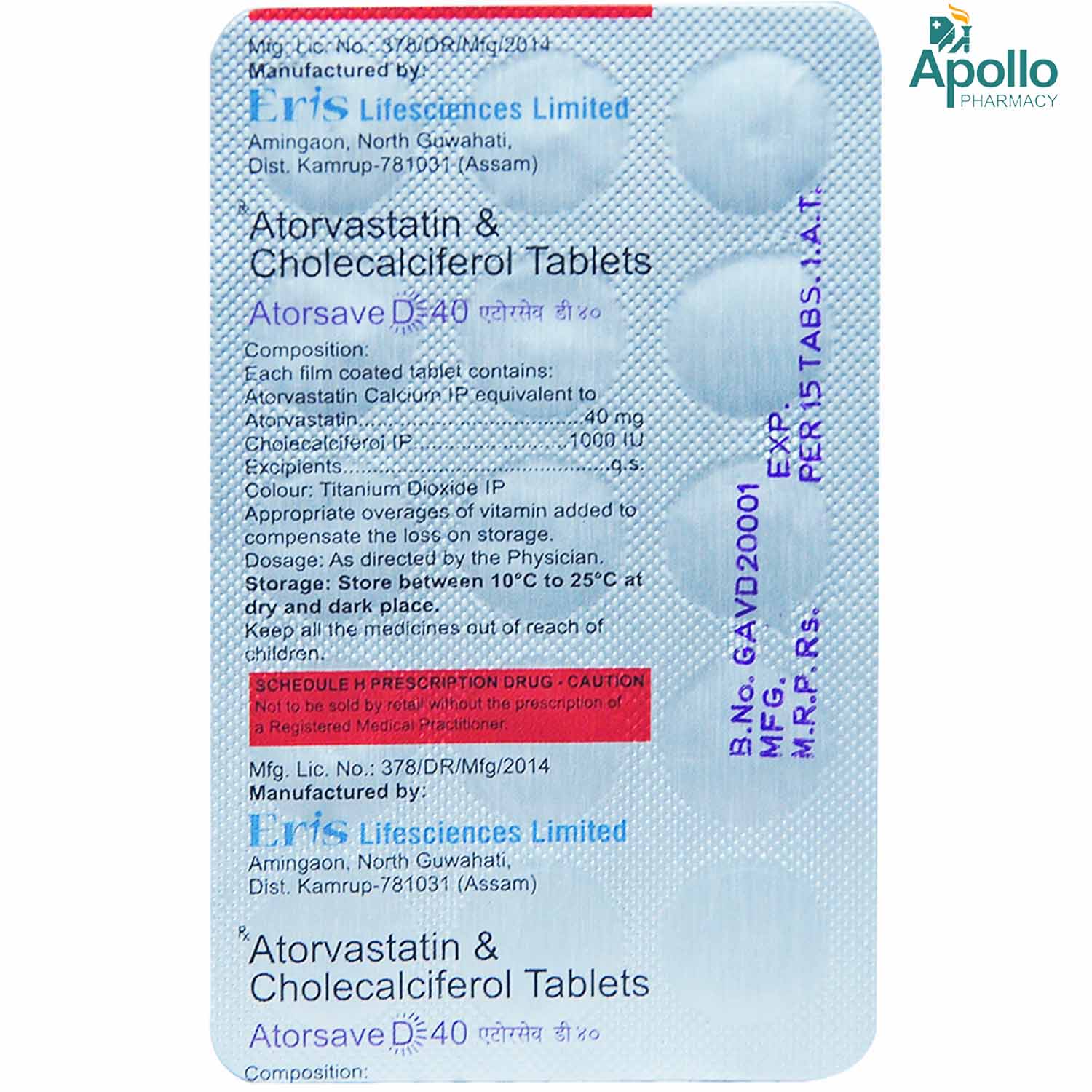Atorsave D 40 Tablet 15's Price, Uses, Side Effects, Composition ...