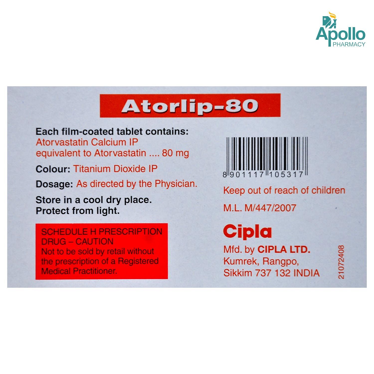 Atorlip 80 Tablet 7's Price, Uses, Side Effects, Composition - Apollo ...