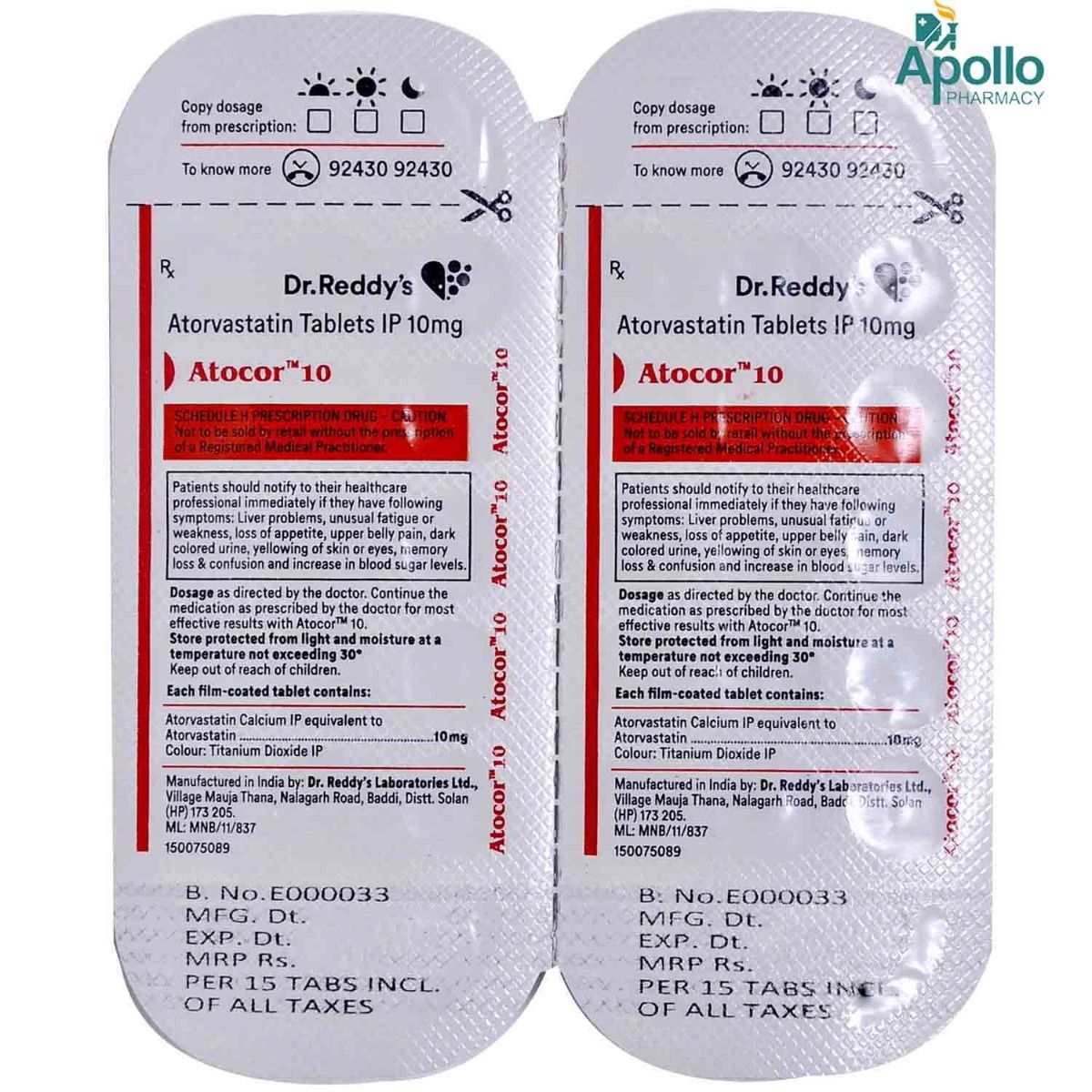 Atocor 10 Tablet | Uses, Side Effects, Price | Apollo Pharmacy