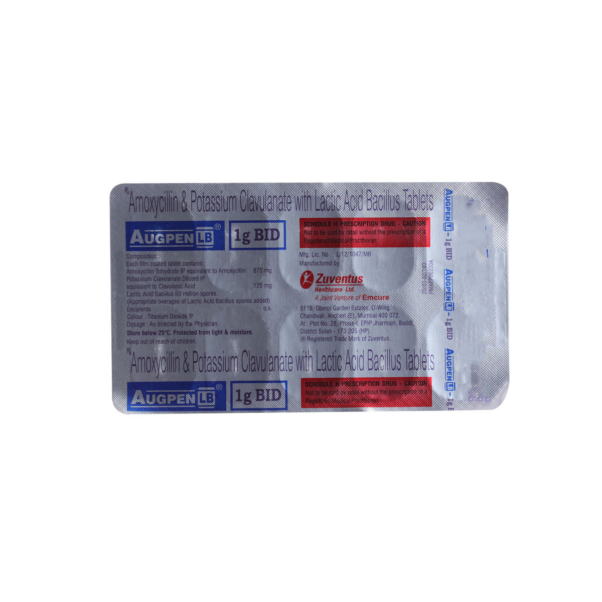 Augpen LB-1G Bid Tablet 10's Price, Uses, Side Effects, Composition ...