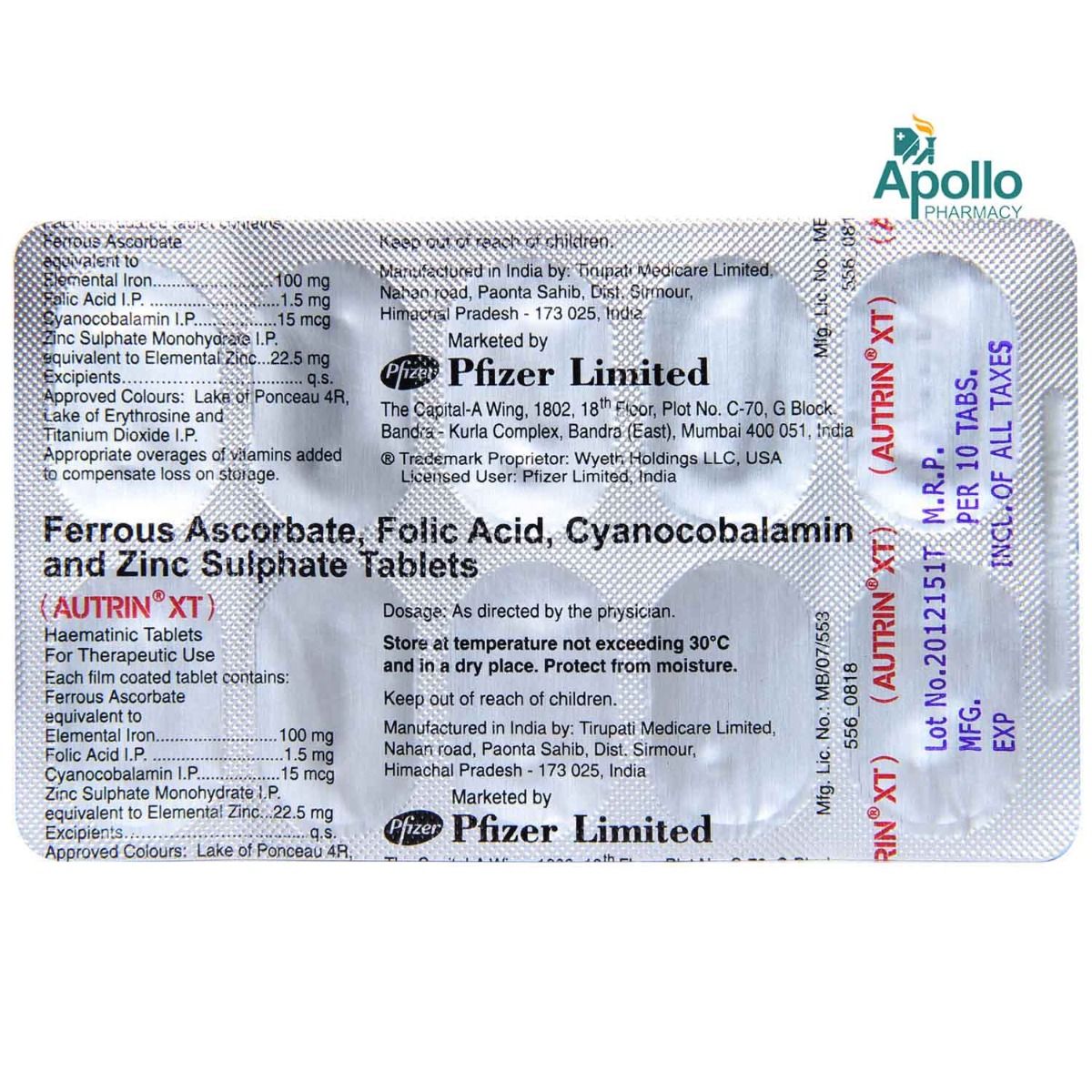 Autrin XT Tablet | Uses, Side Effects, Price | Apollo Pharmacy