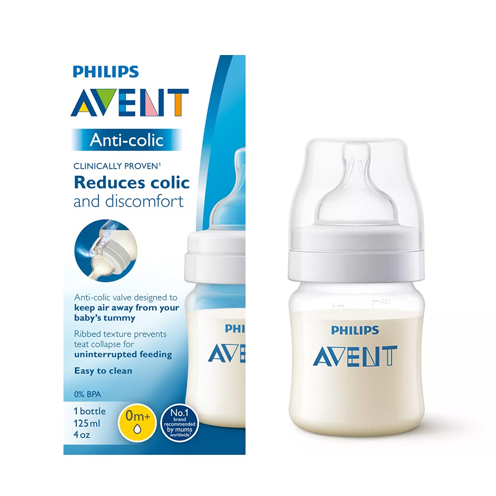 Buy Avent Anti-Colic Baby Bottle SCF810/10 for 0m+ Baby, 125 ml | 19 ...
