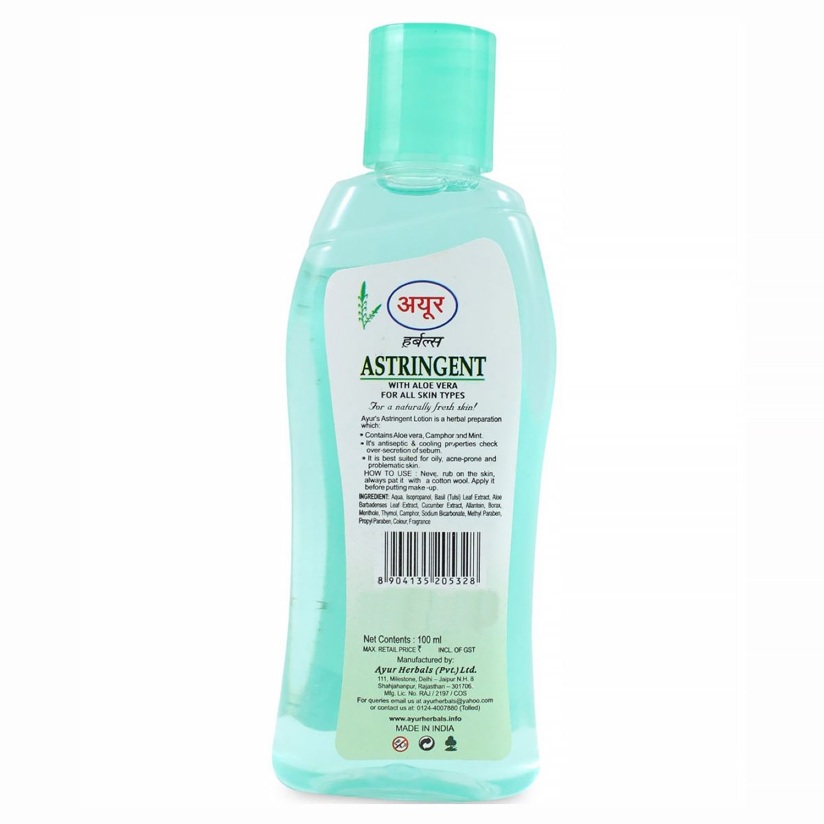 Ayur Astringent, 100 ml Price, Uses, Side Effects, Composition - Apollo ...