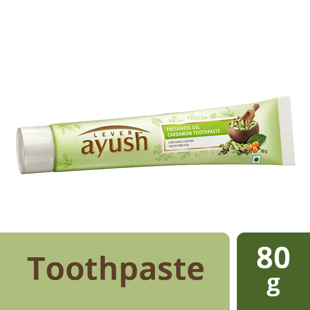 Lever Ayush Freshness Gel Cardamom Toothpaste, 80 gm Price, Uses, Side ...