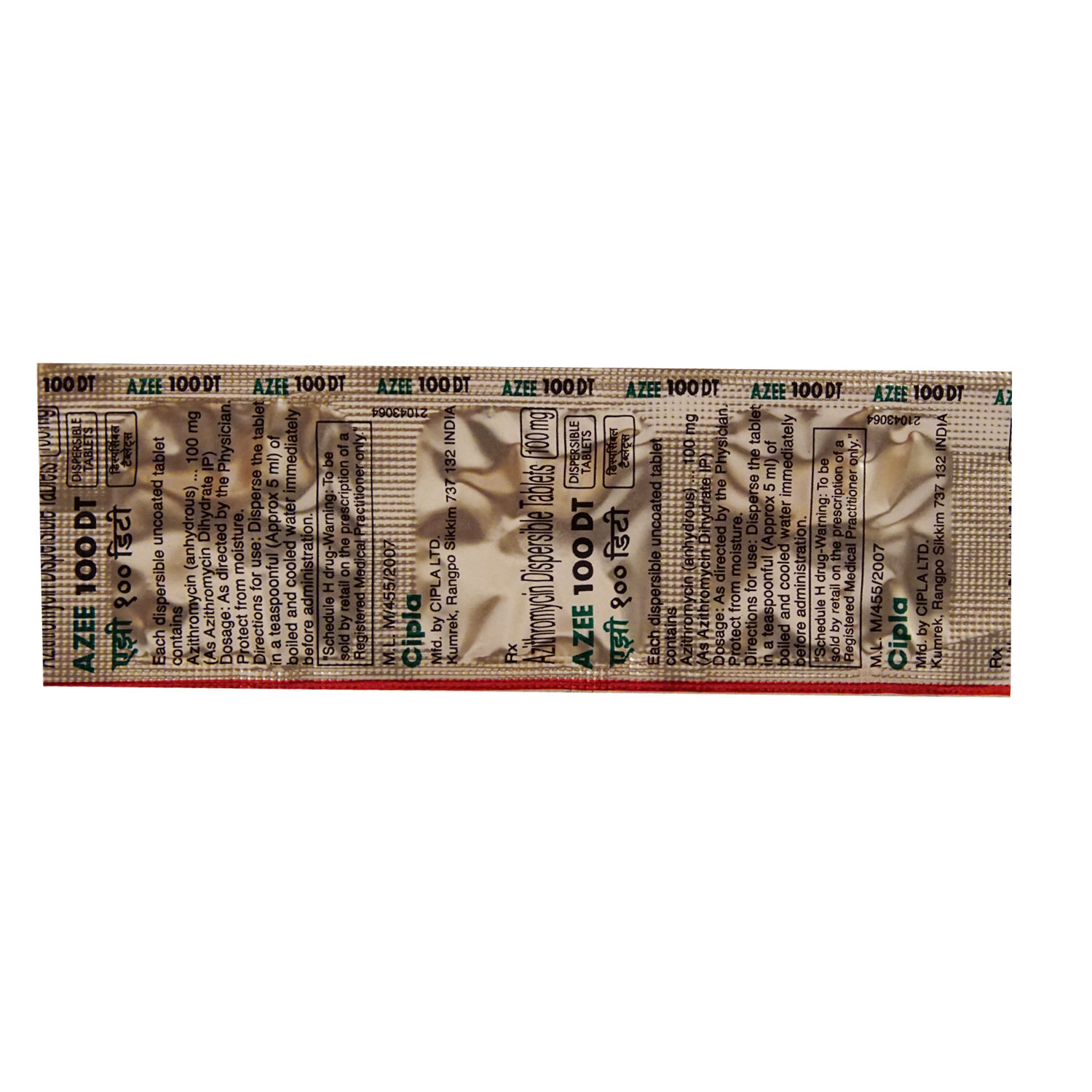 Azee DT 100 mg Tablet | Uses, Side Effects, Price | Apollo Pharmacy