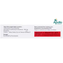 Azithral-500 Tablet | Uses, Side Effects, Price | Apollo Pharmacy