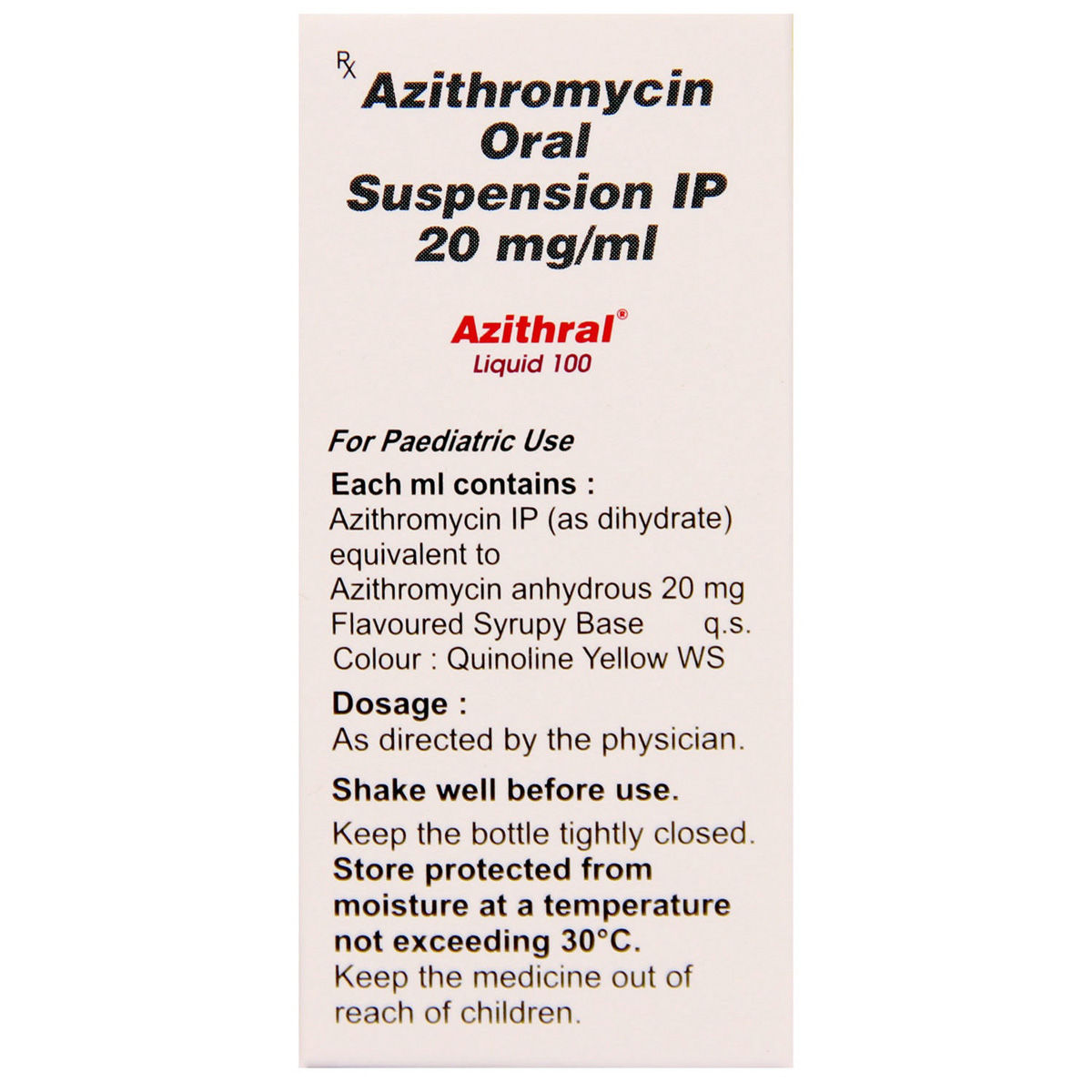 Azithral 100 Liquid 15 ml Price, Uses, Side Effects, Composition ...
