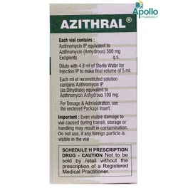 Azithral 500 mg Injection 5 ml | Uses, Side Effects, Price | Apollo ...