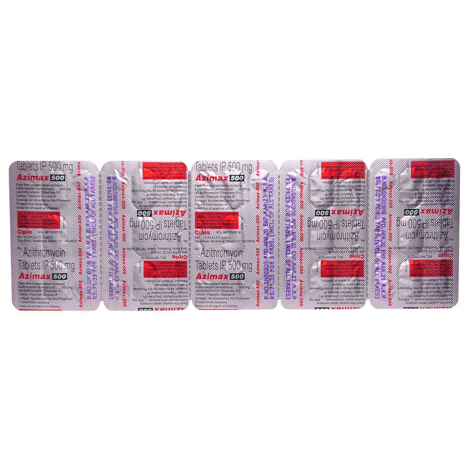 Azimax 500 Tablet | Uses, Side Effects, Price | Apollo Pharmacy