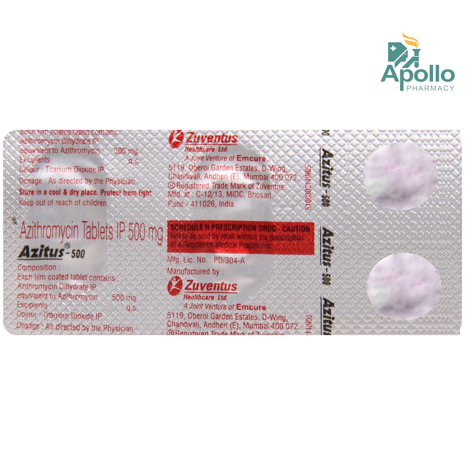 Azitus 500 Tablet 3's Price, Uses, Side Effects, Composition - Apollo ...