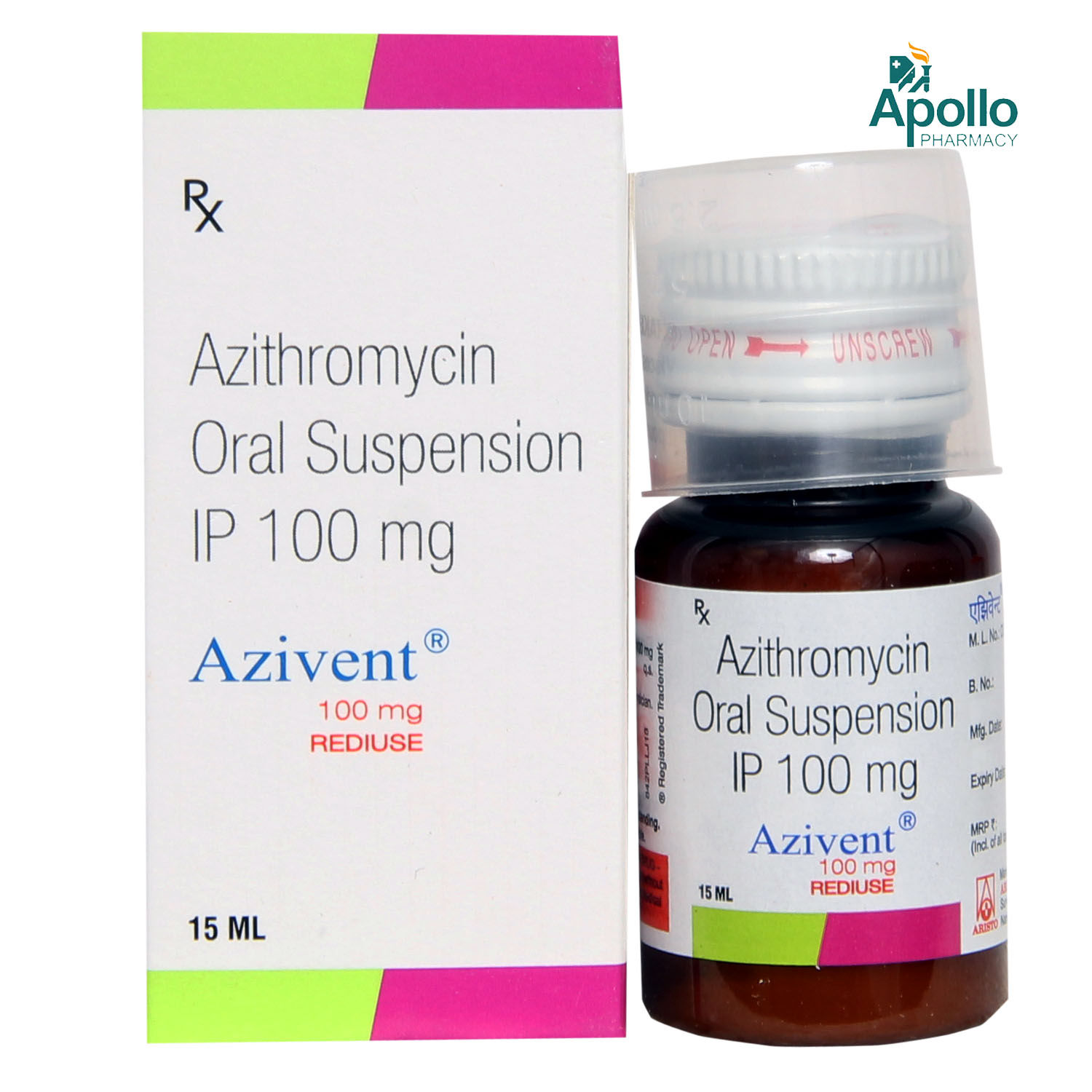 Azivent 100 mg Suspension 15 ml Price, Uses, Side Effects, Composition ...