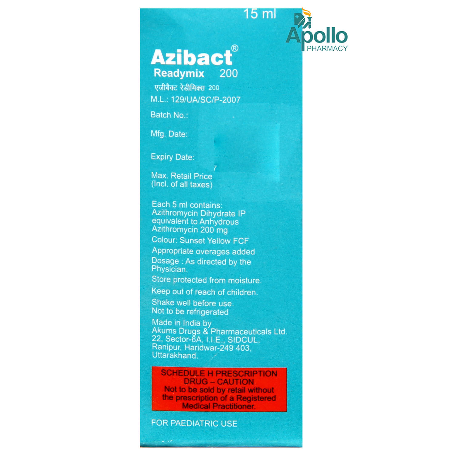 Azibact 200 Syrup 15 ml Price, Uses, Side Effects, Composition - Apollo ...