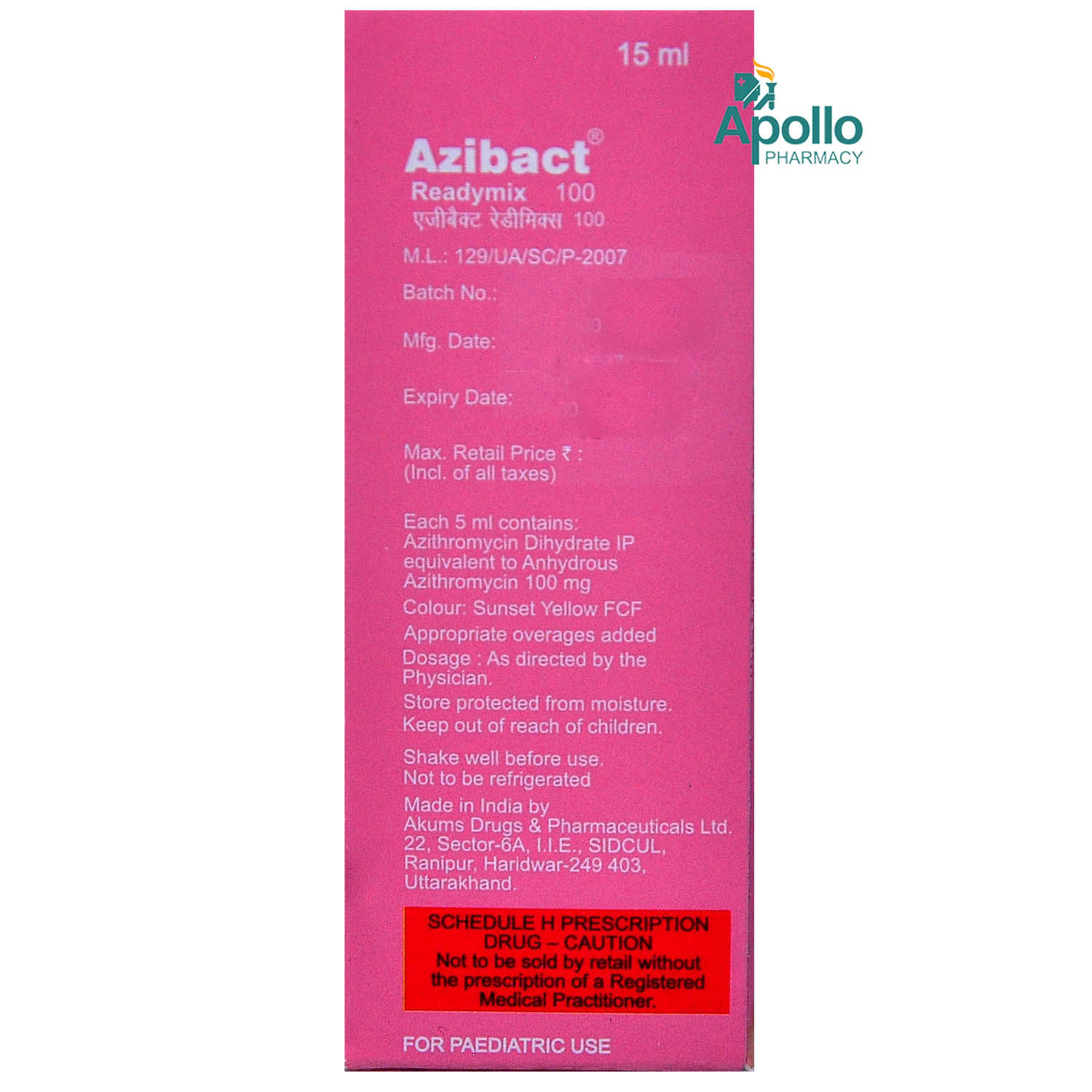 Azibact 100 mg Suspention 15 ml Price, Uses, Side Effects, Composition ...