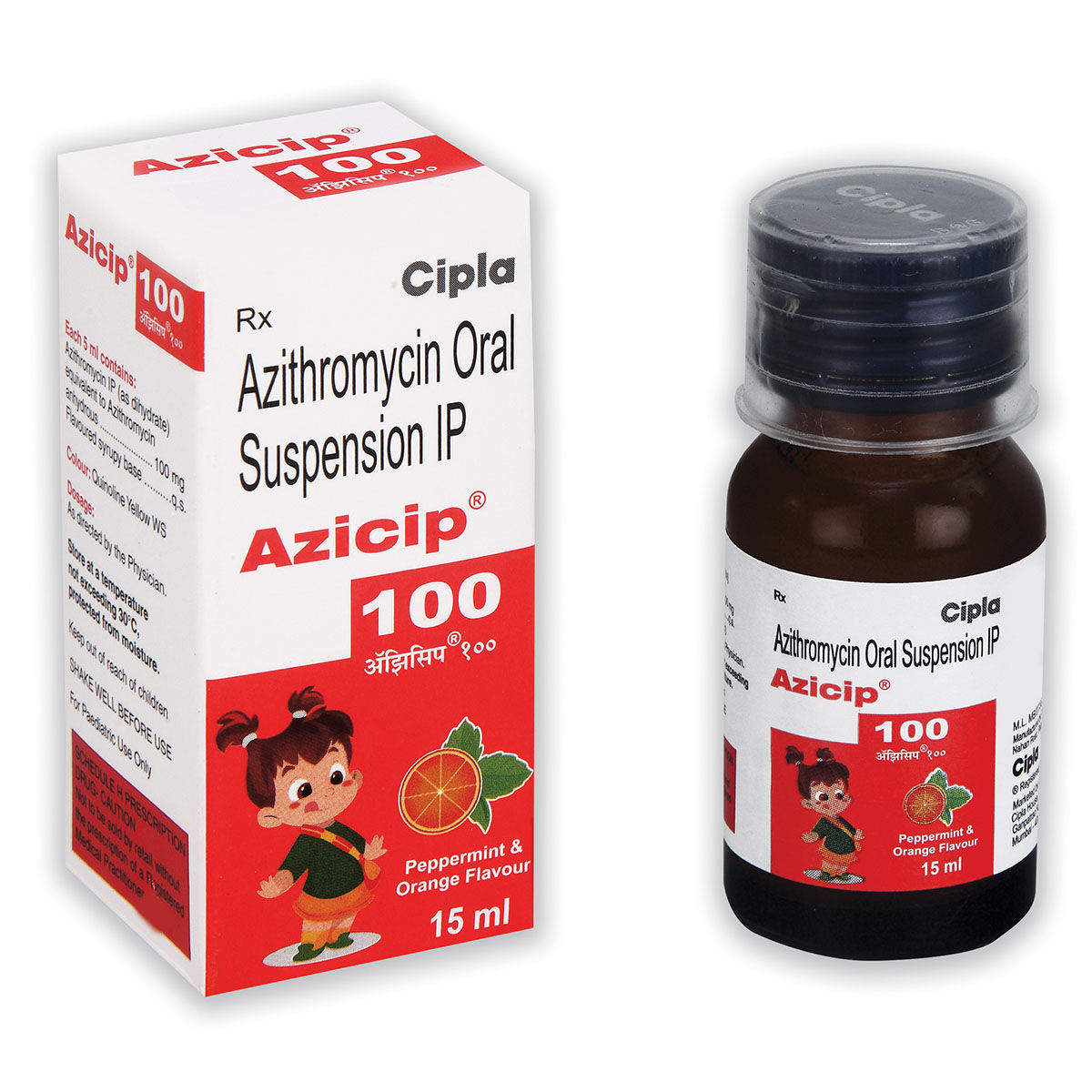 Azicip 100 Peppermint & Orange Flav Paed Suspension | Uses, Side ...