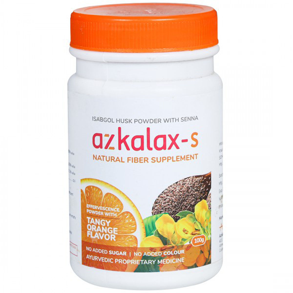 Buy Azkalax-S Sugar Free Tangy Orange Flavour Isabgol Husk Powder, 100 ...