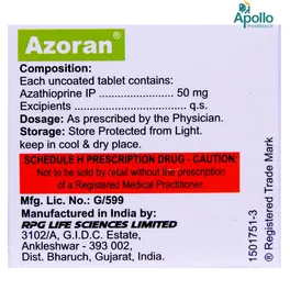 Azoran Tablet | Uses, Side Effects, Price | Apollo Pharmacy