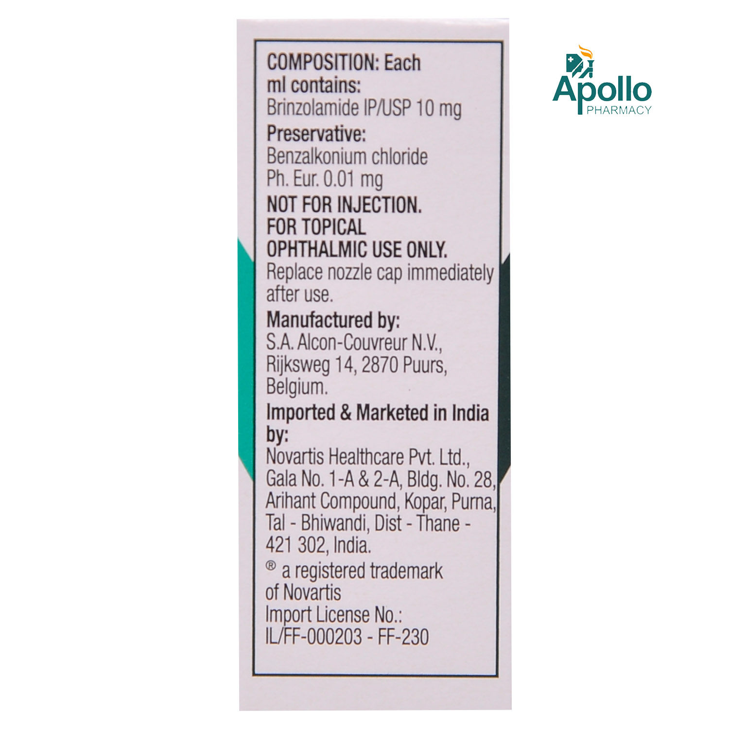 Azopt Opthalmic Suspension 5 ml Price, Uses, Side Effects, Composition ...