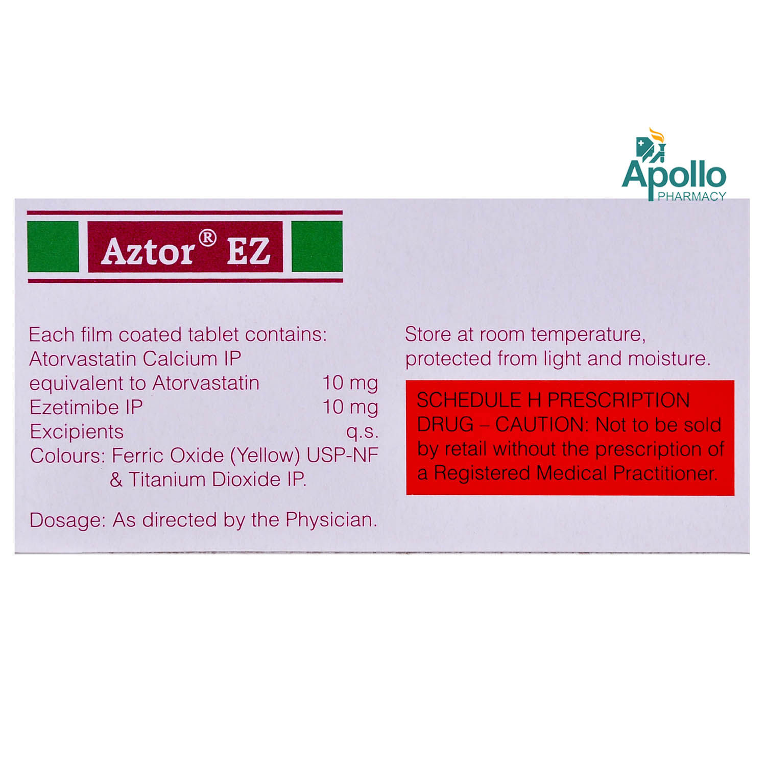 Aztor EZ Tablet 10's Price, Uses, Side Effects, Composition - Apollo ...
