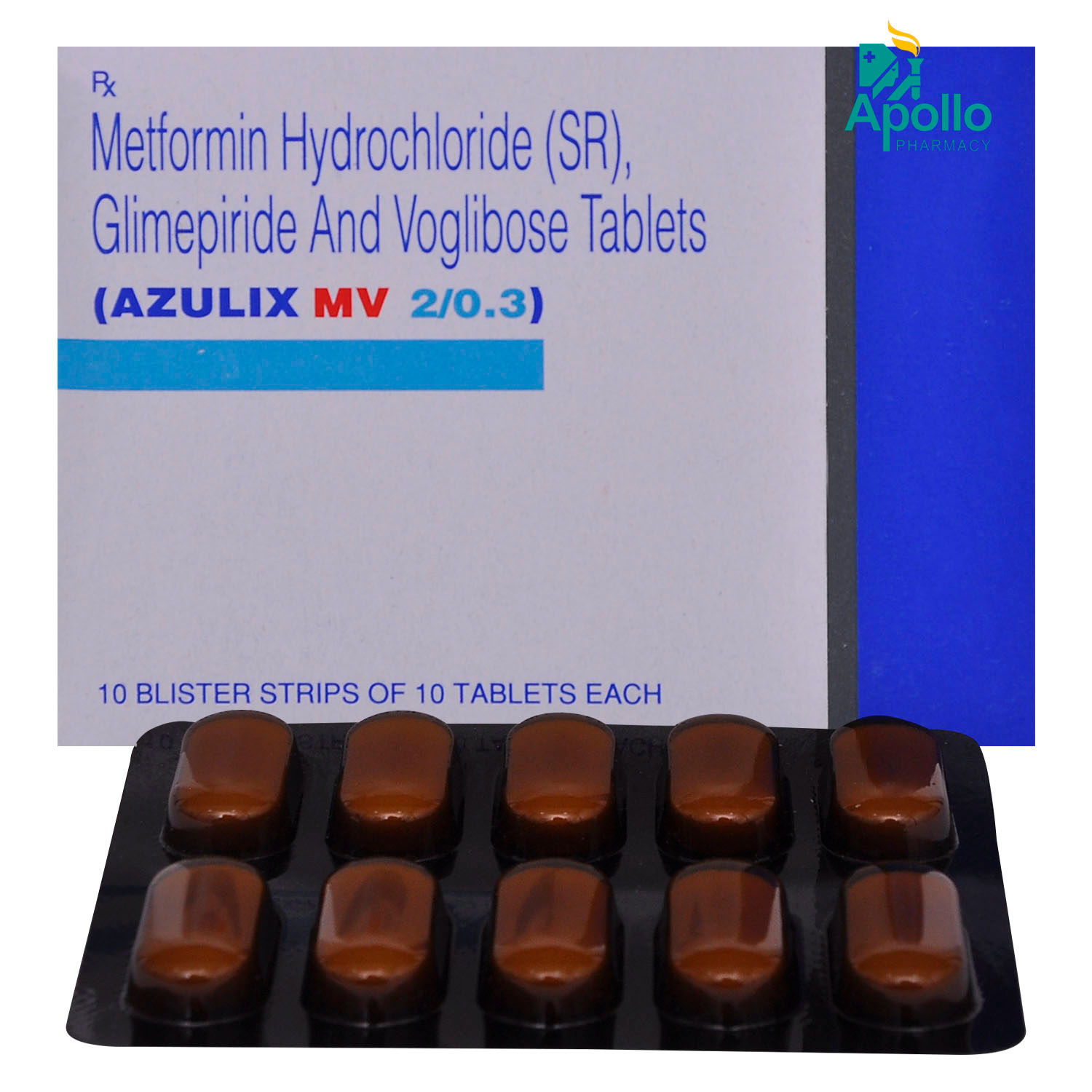 Azulix MV 2/0.3 Tablet | Uses, Side Effects, Price | Apollo Pharmacy