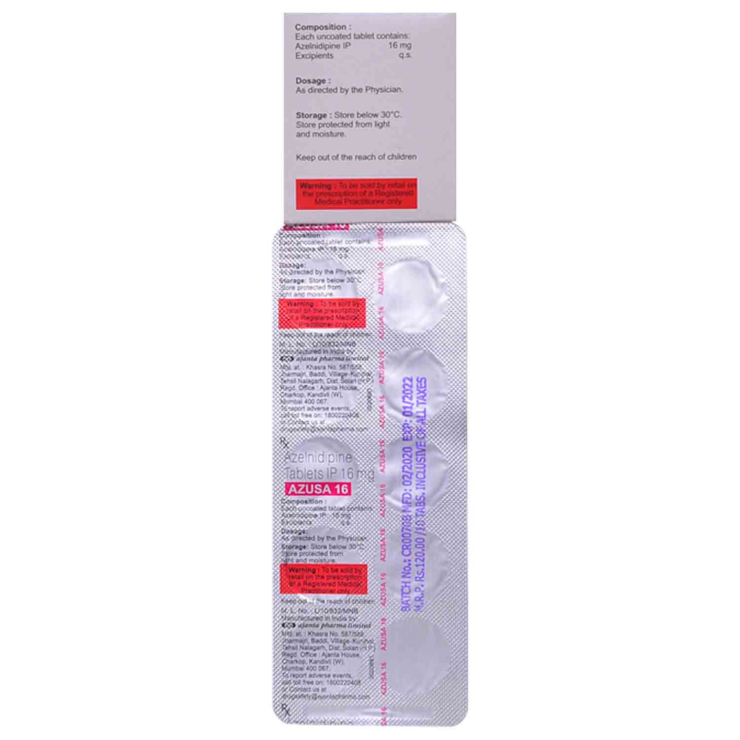 Azusa 16 Tablet 10's Price, Uses, Side Effects, Composition - Apollo ...
